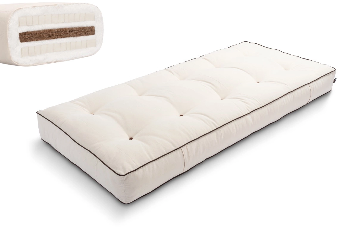 Matratze Futon 90x200 mit Latex-Kokos - Pascall Comfort Relax Kedro Ecru