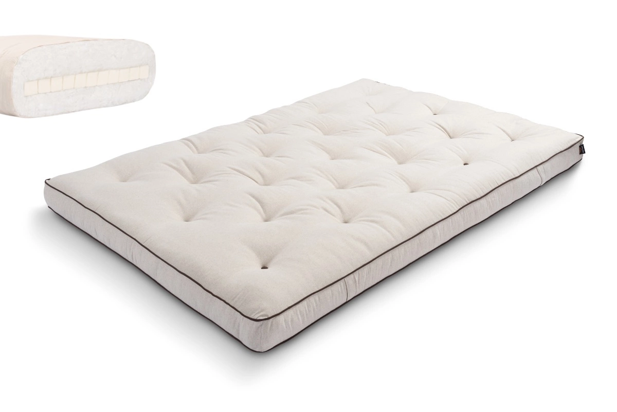 Matratze Futon 120x200 mit Latex - Pascall Slim Latex Kedro Leinen