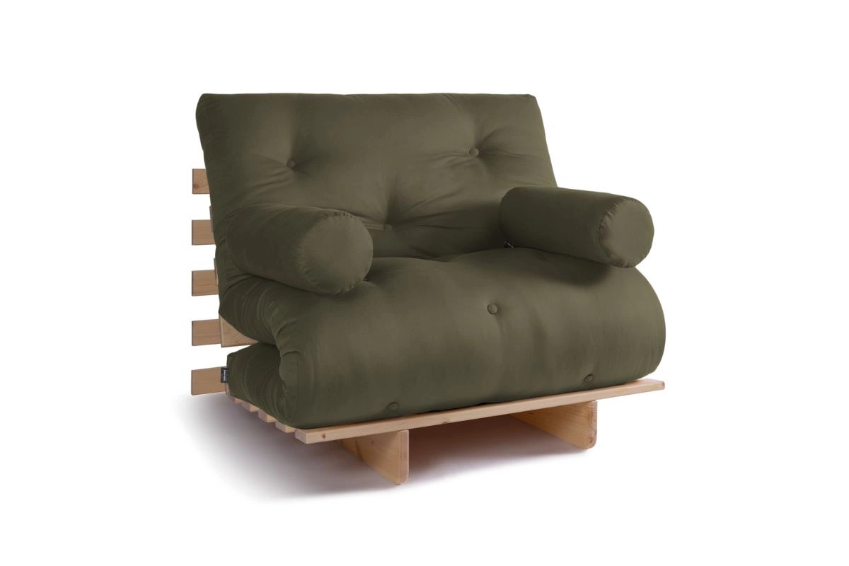 Schlafsofa 90x200 - Slim Basic Classic - Pascall Futon Khaki